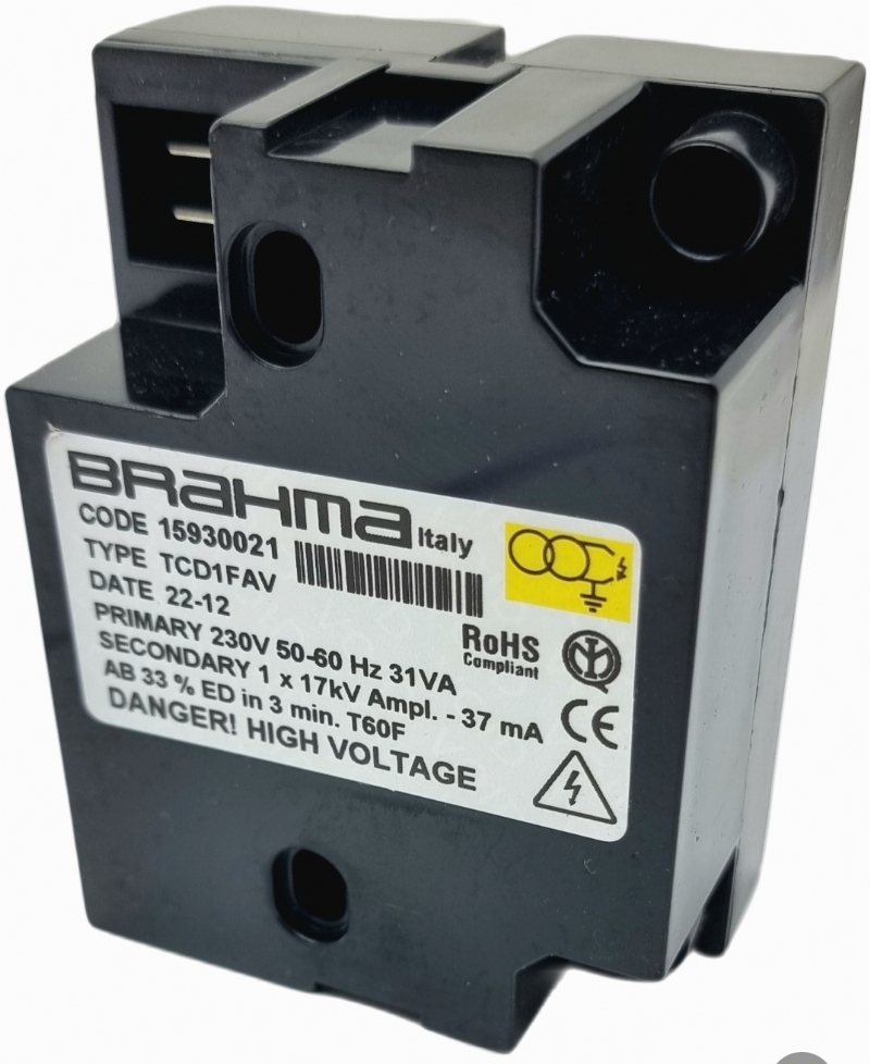 BRAHMA TCD1FAV TEK ÇIKIŞLI 1X17 KV 37 mA 31VA %33 ED BRÜLÖR ATEŞLEME ...