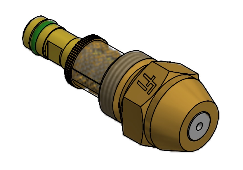FLUIDICS KC2 50 DERECE 40 KG/H ORANSAL BRÜLÖR MEMESİ